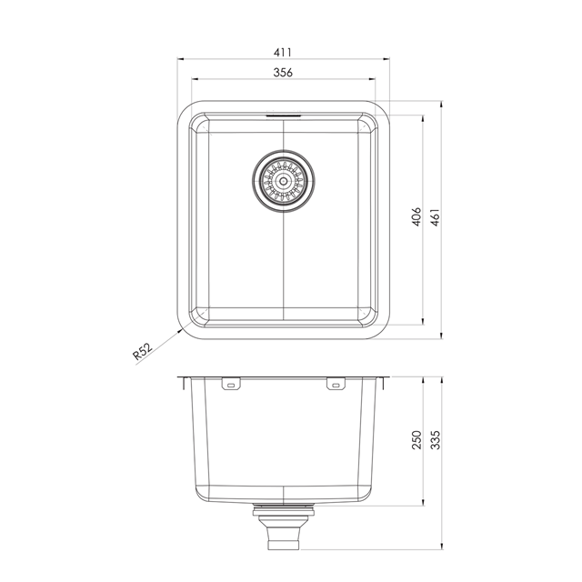 Phoenix Series 2000 Stainless Steel Single Bowl Sink with Overflow ...