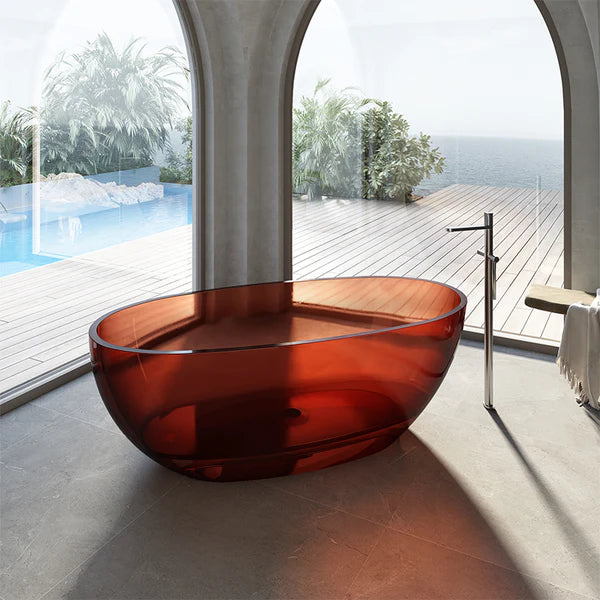 Wow Translucency 1650mm Resin Stone Bath Amber Brown – Tuck Plumbing ...