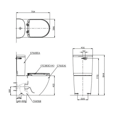 Toto Basic Plus Toilet with Remote Washlet S5 – Tuck Plumbing Fixtures