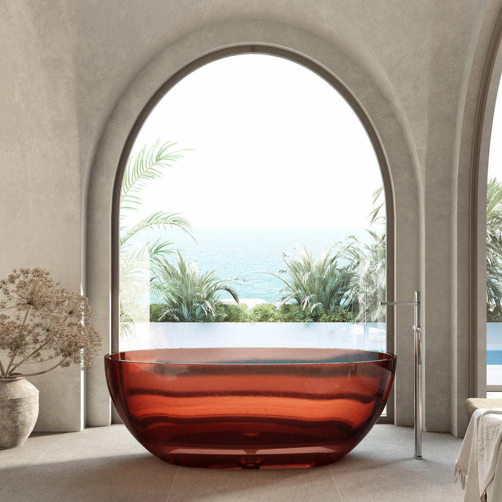 Wow Translucency 1650mm Resin Stone Bath Amber Brown – Tuck Plumbing ...