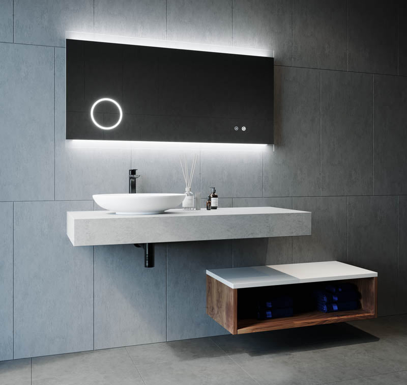 Remer Miro Led Mirror with Magnifier – Tuck Plumbing Fixtures