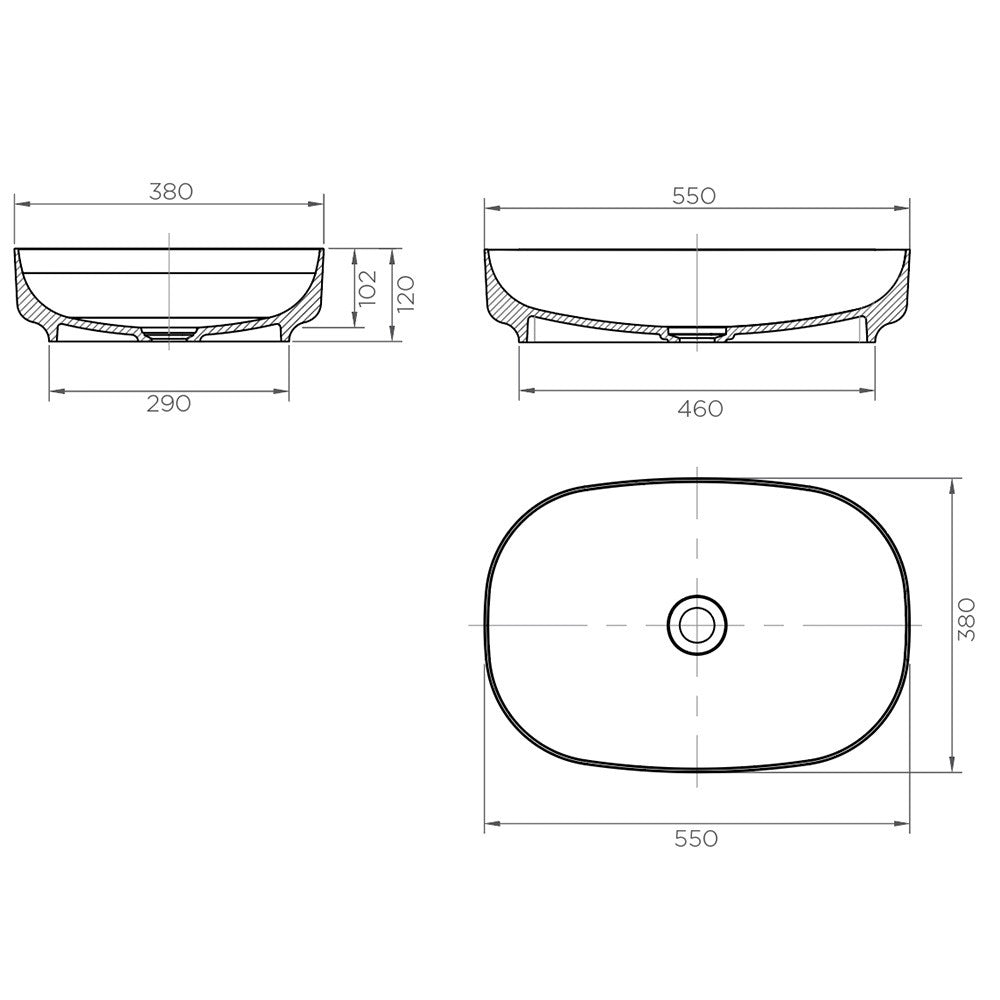 Synergii Solid Surface 550 Above Counter Basin – Tuck Plumbing Fixtures