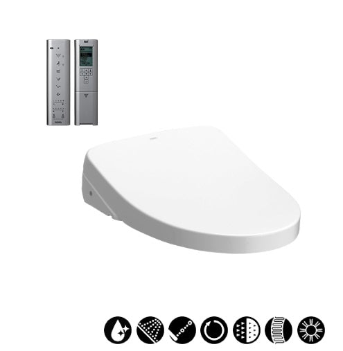 B&H Elongated BTW Toilet with Toto Remote Control S7 Washlet TCF47360G ...