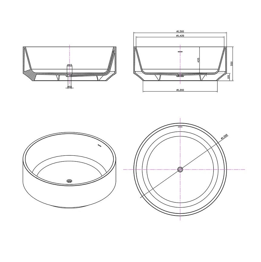 Venn 1500 Round Freestanding Bath – Tuck Plumbing Fixtures