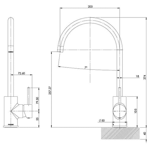 Phoenix Pina Gooseneck Sink Mixer – Tuck Plumbing Fixtures