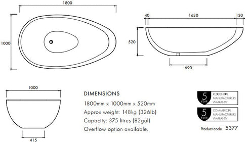 Apaiser Reflection Freestanding Bath – Tuck Plumbing Fixtures
