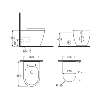 Grace Wall Face Pan – Tuck Plumbing Fixtures