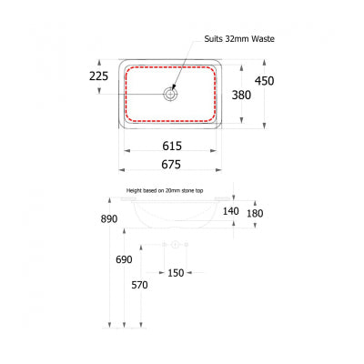 Villeroy & Boch Loop Slim 615 Rectangle Undercounter Basin – Tuck ...