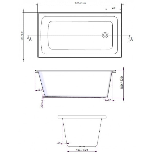 Decina Shenseki Inset Bath – Tuck Plumbing Fixtures